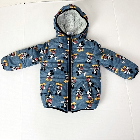 Disney | Jackets & Coats | Disney Junior Mickey Mouse Hooded Puffer ...